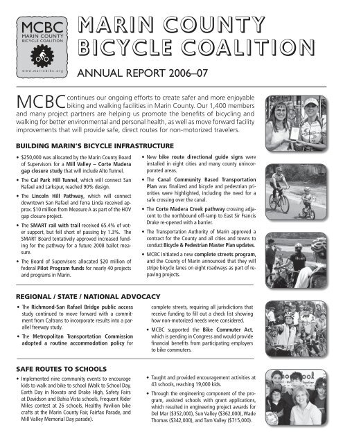 MARIN COUNTY BICYCLE COALITION