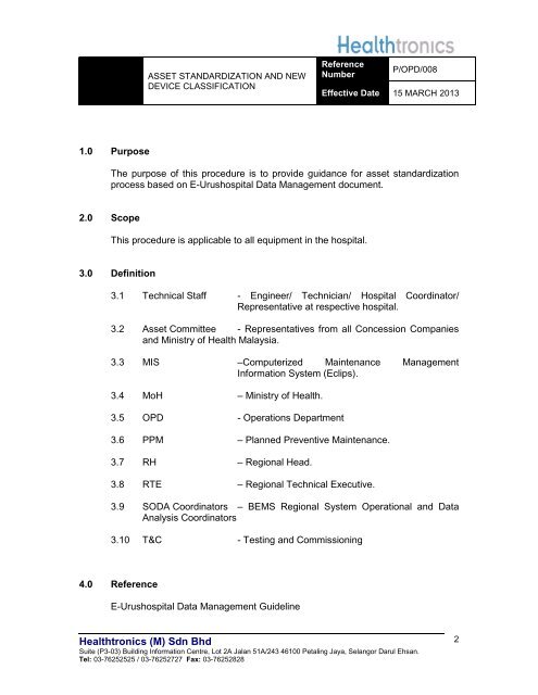 ASSET STANDARDIZATION AND