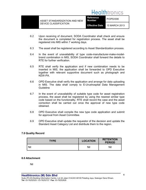 ASSET STANDARDIZATION AND