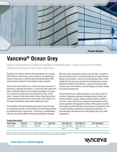Vanceva® Ocean Grey - Saflex.com