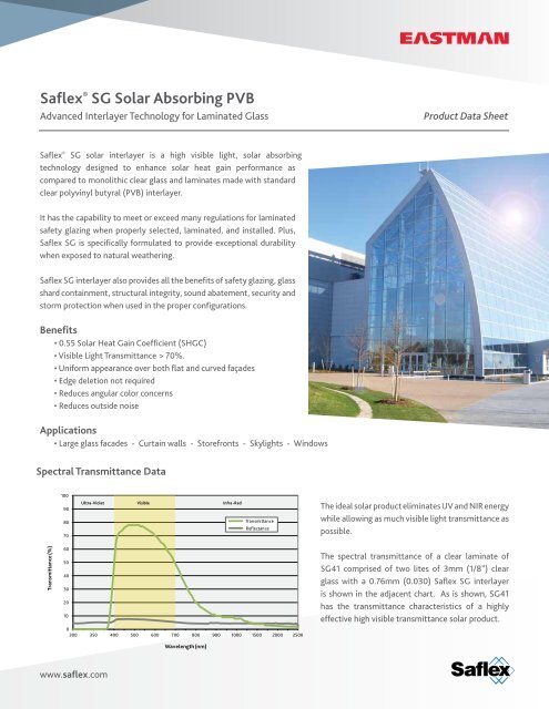 Saflex® SG Solar Absorbing PVB - Saflex.com