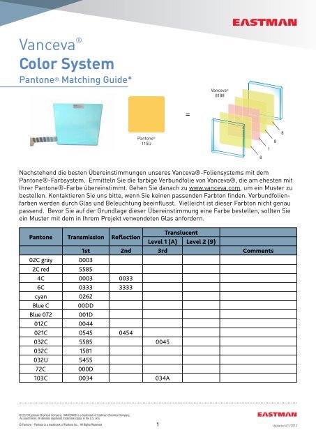 Vanceva® Color System - Saflex.com