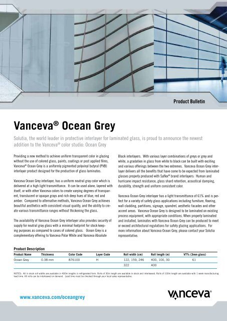 Vanceva® Ocean Grey - Saflex.com