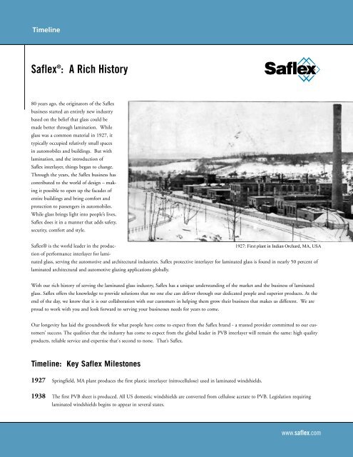 to download the Saflex History - Saflex.com