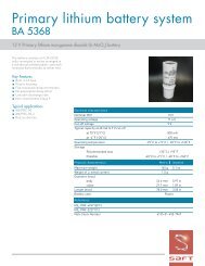 Battery Information Sheet Primary Li-SO2 single cells and multi ... - Saft