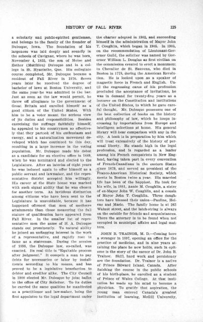 HISTORY OF FALL RIVER 225