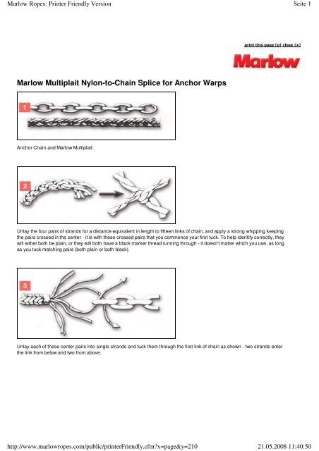 Marlow Multiplait Nylon-to-Chain Splice for Anchor Warps