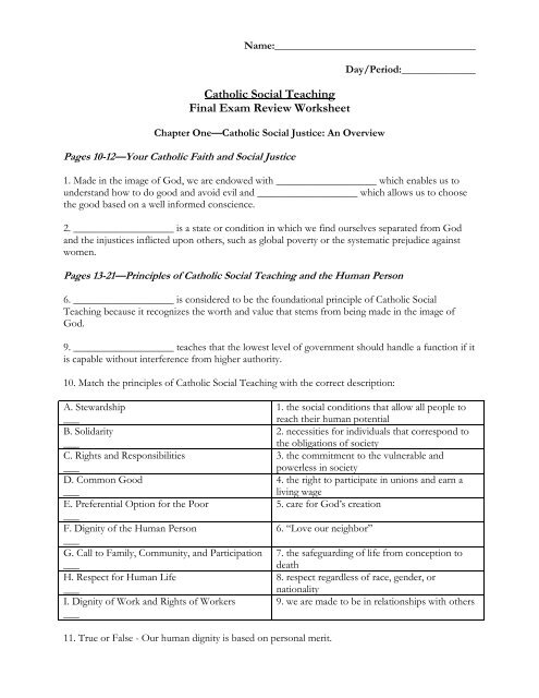 Final Exam Study Guide