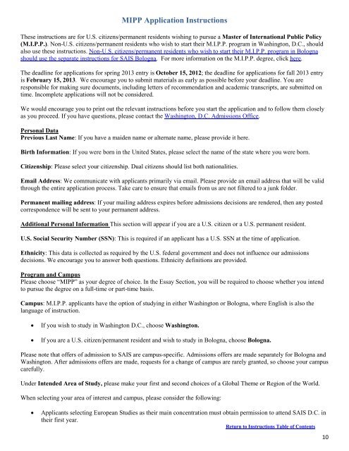 MIPP Application Instructions - SAIS