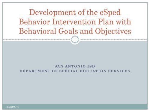 Development of the eSped Behavior Intervention Plan with