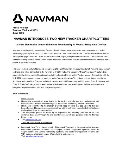 navman introduces two new tracker chartplotters - Navman Marine