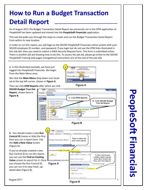 How to Run Budget Transaction Detail Report