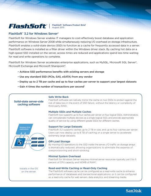 FlashSoft™ 3.2 for Windows Server® - SanDisk
