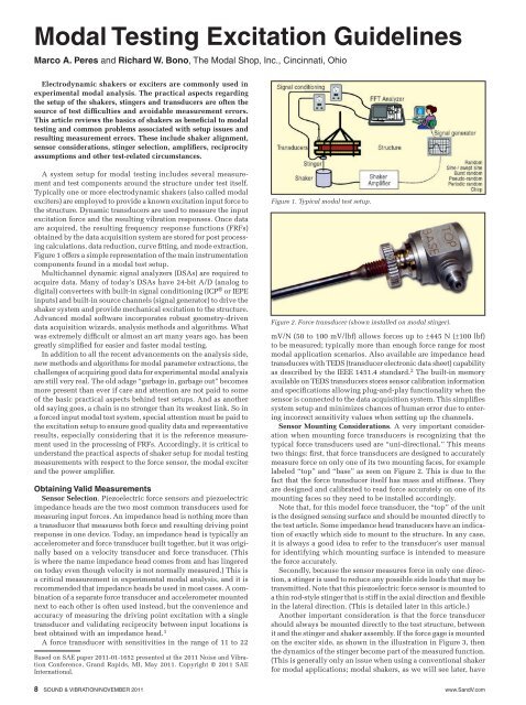 Modal Testing Excitation Guidelines - Sound and Vibration Magazine