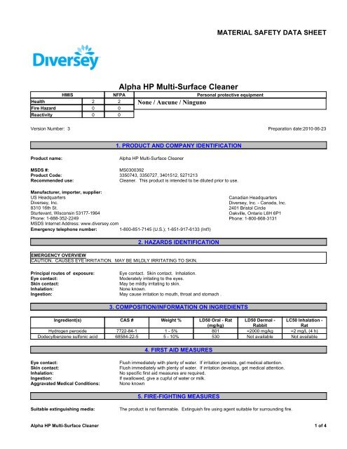 Alpha HP Multi-Surface Cleaner - Glen Martin Limited