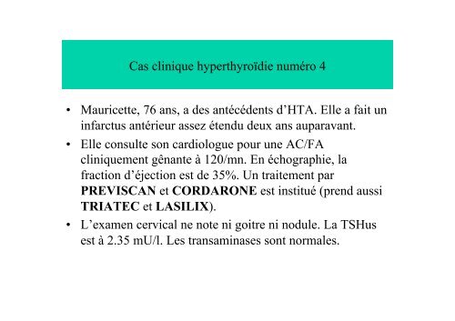 Cas clinique hyperthyroï