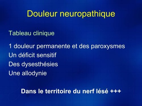 Douleur neuropathique Tab