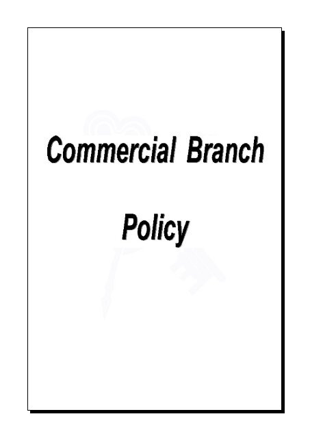 Commercial Branch Policy - Saps