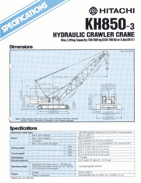 Hitachi KH 850-3 - Sarens
