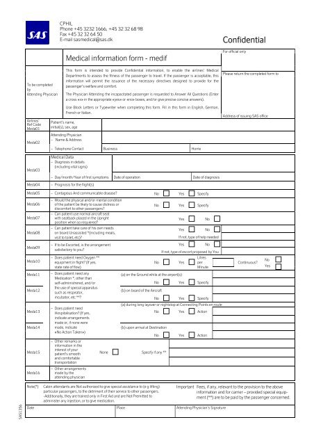 Medical information form - medif - SAS