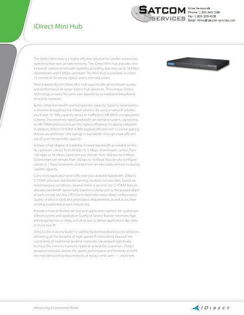 iDirect Mini Hub - Satcom Services