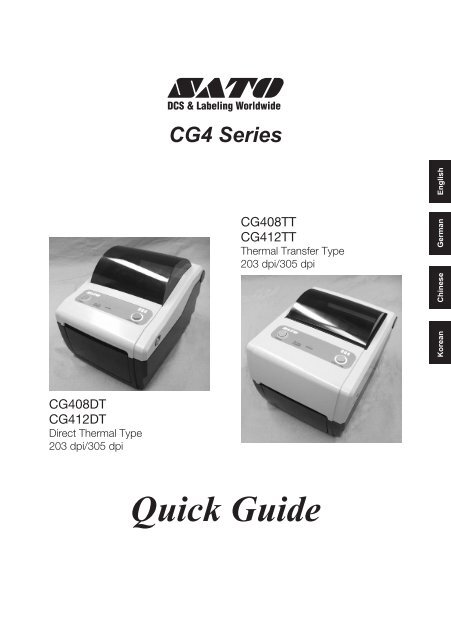 CG4 Quick Guide - SATO New Zealand