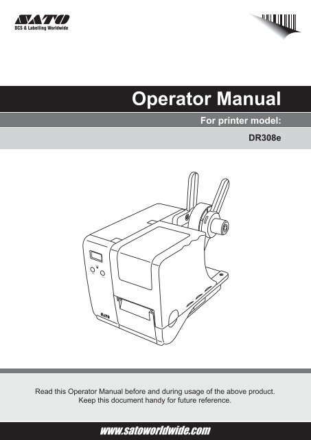 DR3 Operator Manual - SATO New Zealand