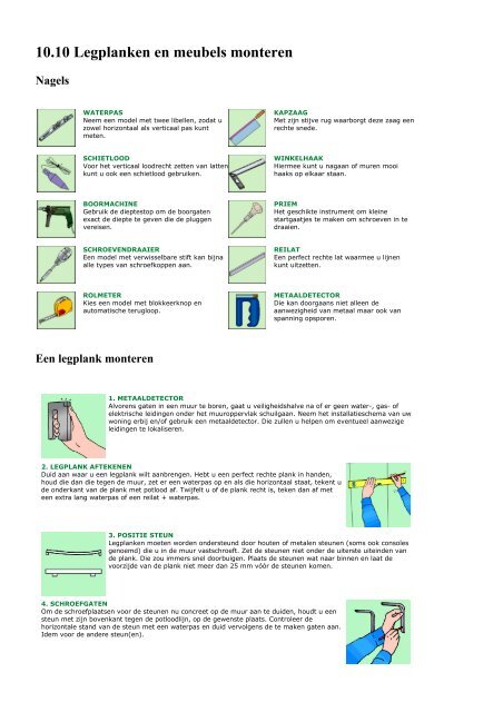 10.10 Legplanken en meubels monteren - Brico