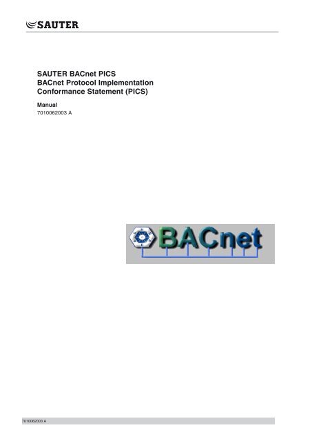 SAUTER BACnet PICS BACnet Protocol Implementation ...