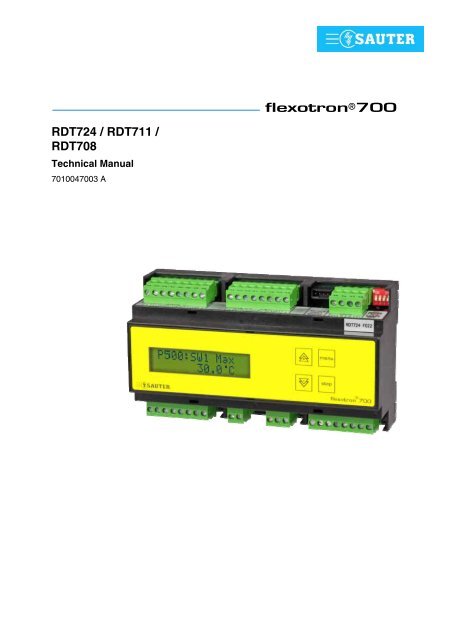 RDT724 / RDT711 / RDT708 flexotron®700 - SAUTER Control SRL