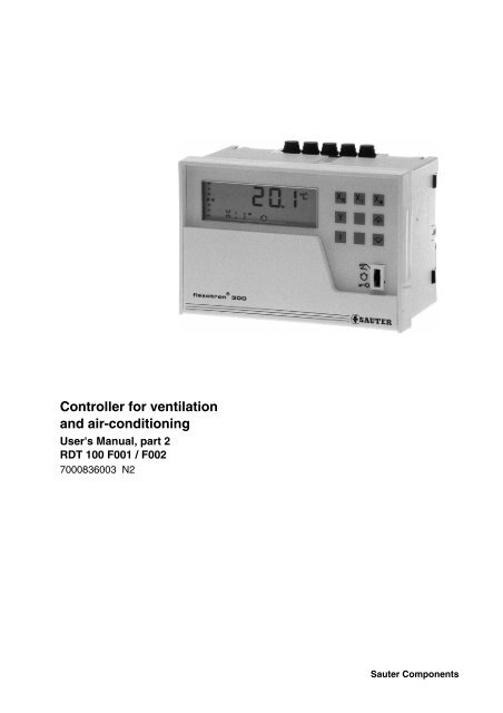 RDT 100 F001/F002: Controller for ventilation and air-conditioning