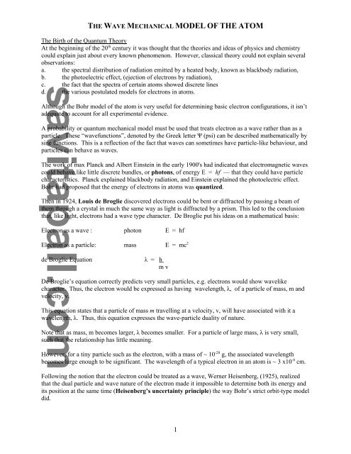 Wave Mechanical Model