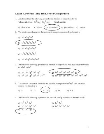 Electron Configuration Practice Worksheet