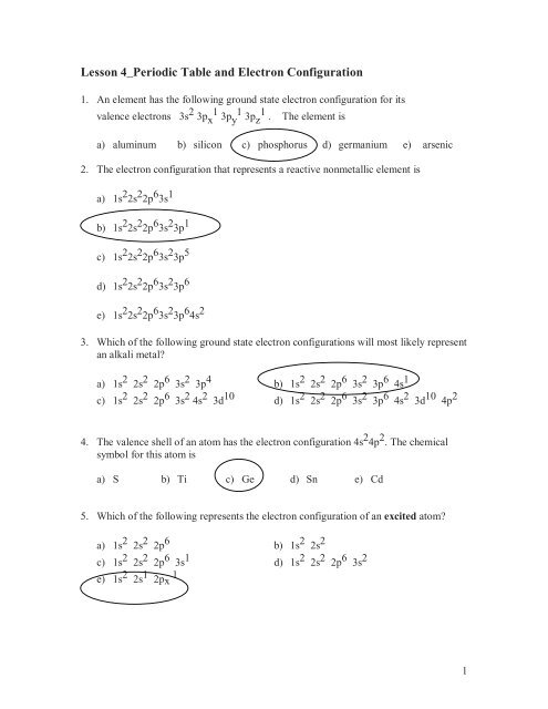 Lesson 4_Periodic Table and Electron Configuration