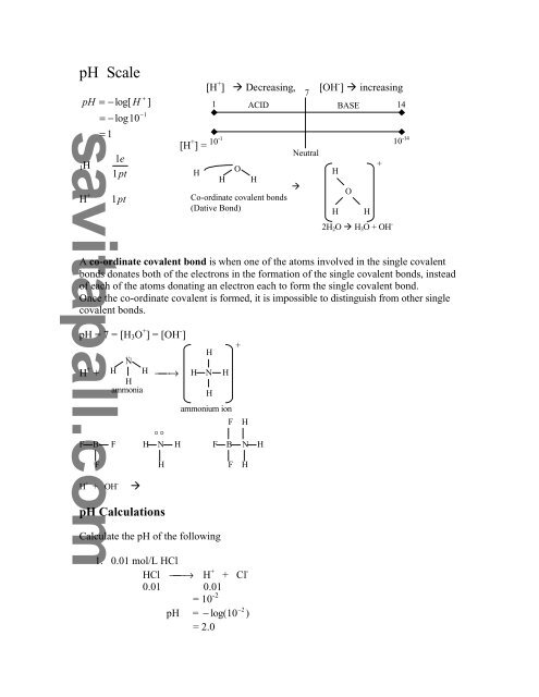 pH-Coordinate Bond.pdf - Savita Pall and Chemistry