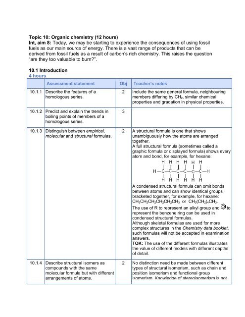 Topic 10: Organic chemistry - Savita Pall and Chemistry