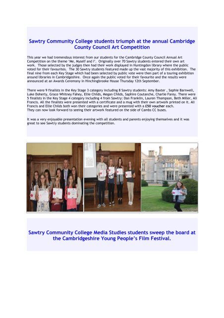 Sawtry Community College students triumph at the annual ...