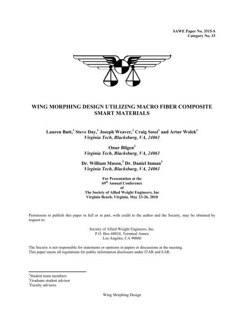 wing morphing design utilizing macro fiber composite smart materials