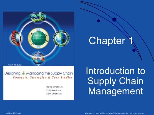 CHAPTER 1 INTRODUCTION TO SUPPLY CHAIN MANAGEMENT
