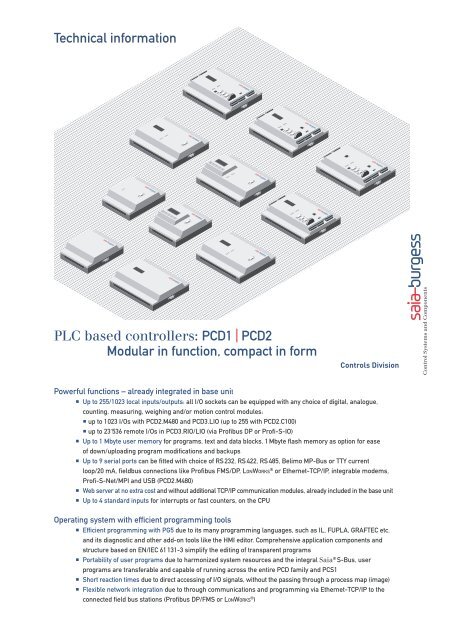 PLC based controllers: PCD1 | PCD2 Modular in ... - SBC-support
