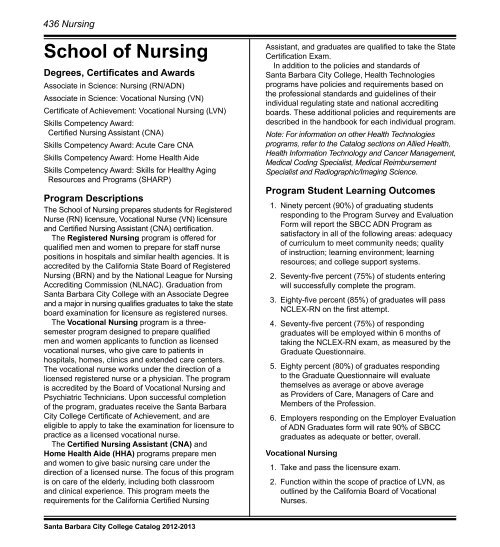 School of Nursing - Santa Barbara City College
