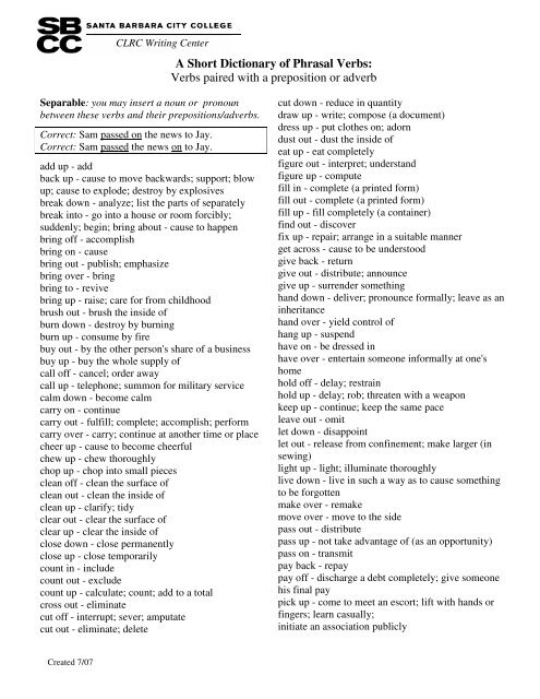 A Short Dictionary Of Phrasal Verbs Verbs Paired With A Preposition a-short-dictionary-of-phrasal-verbs-verbs-paired-with-a-preposition