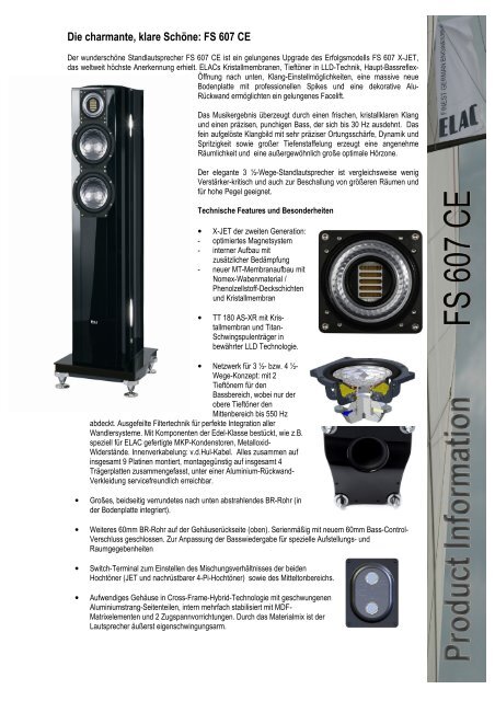 FS 607 CE Produktinformation - Elac