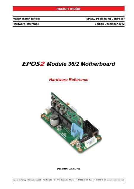 Epos2 Module 362 Mobo Hardware Reference Maxon Motor 