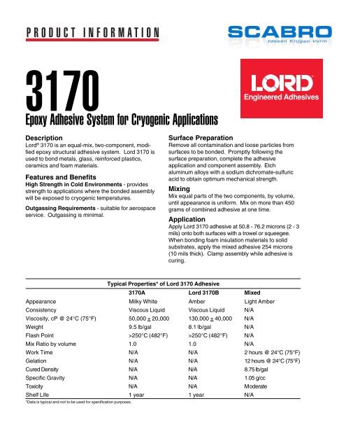 Epoxy Adhesive System for Cryogenic Applications - Scabro