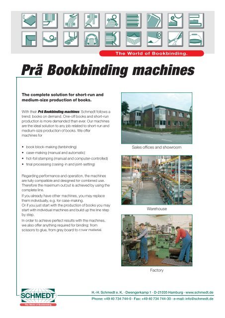 Schmedt Machinery General Specification Sheet - FiberMark