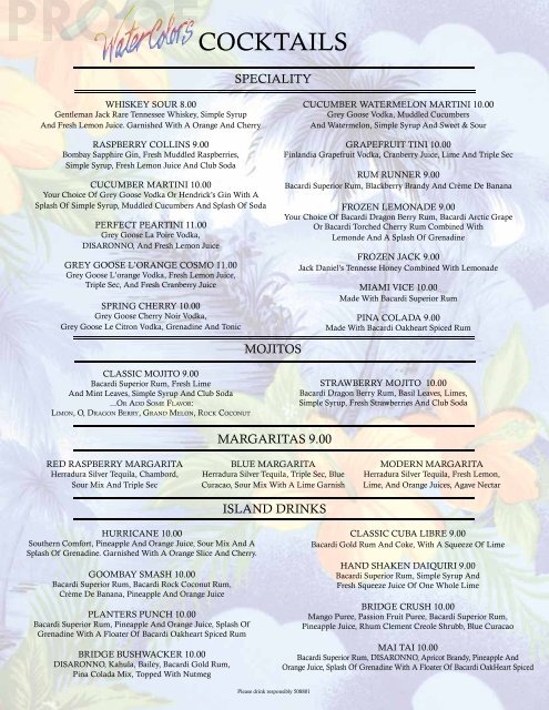 Lunch & Dinner Menu - Boca Raton Bridge Hotel