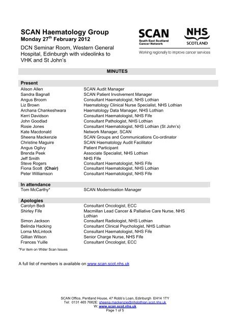 SCAN Haematology Group