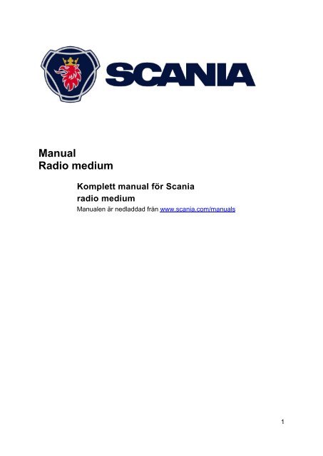 Manual Scania Radio