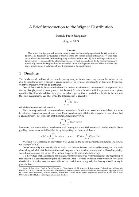 A Brief Introduction to the Wigner Distribution